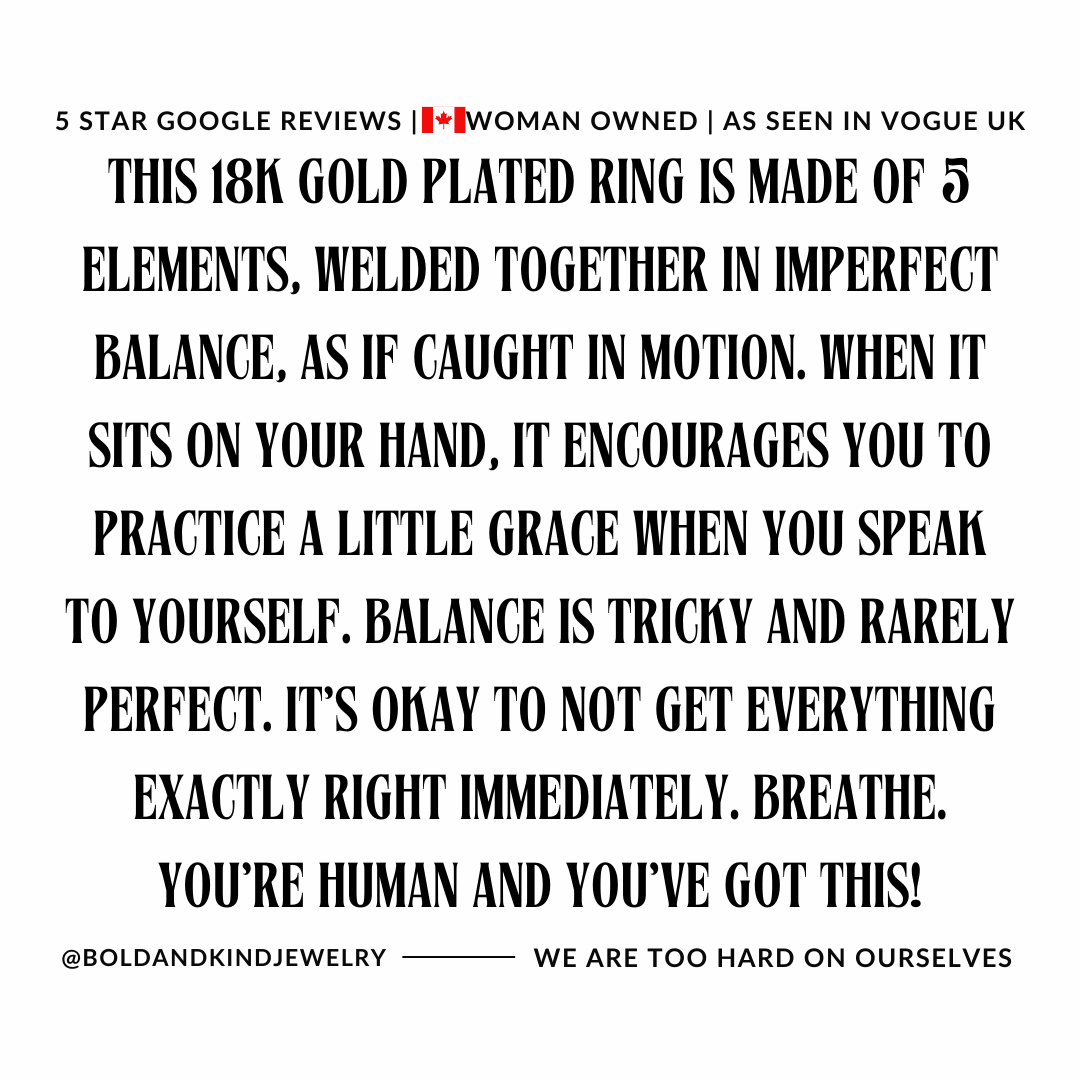 Balance Ring | 18K Gold Plated Ring | Mindfulness Practice | Bold&Kind